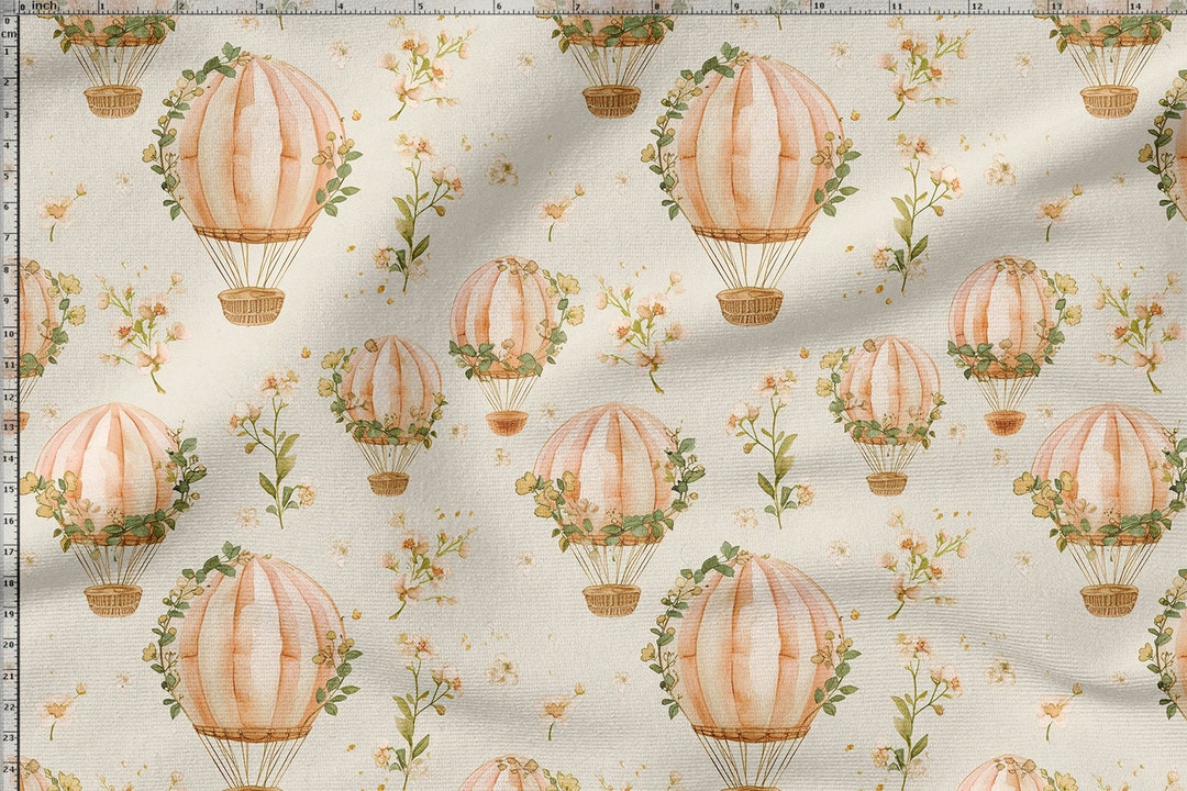 Air Balloons Cotton 100%, Eco-print, Printed Cotton Fabric, Width 150cm ...