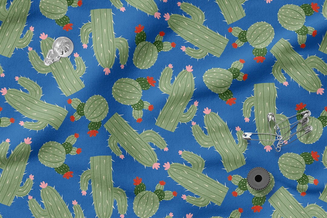 Cacti Cotton 100%, Eco-print, Printed Cotton Fabric, Cacti Fabric ...