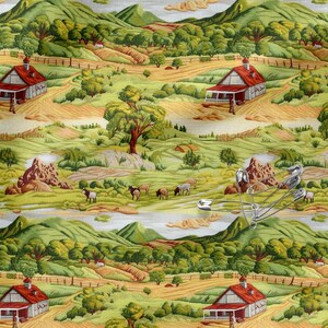 Farm Cotton Fabric 100%, Eco-print, Printed Cotton Landscape Fabric ...