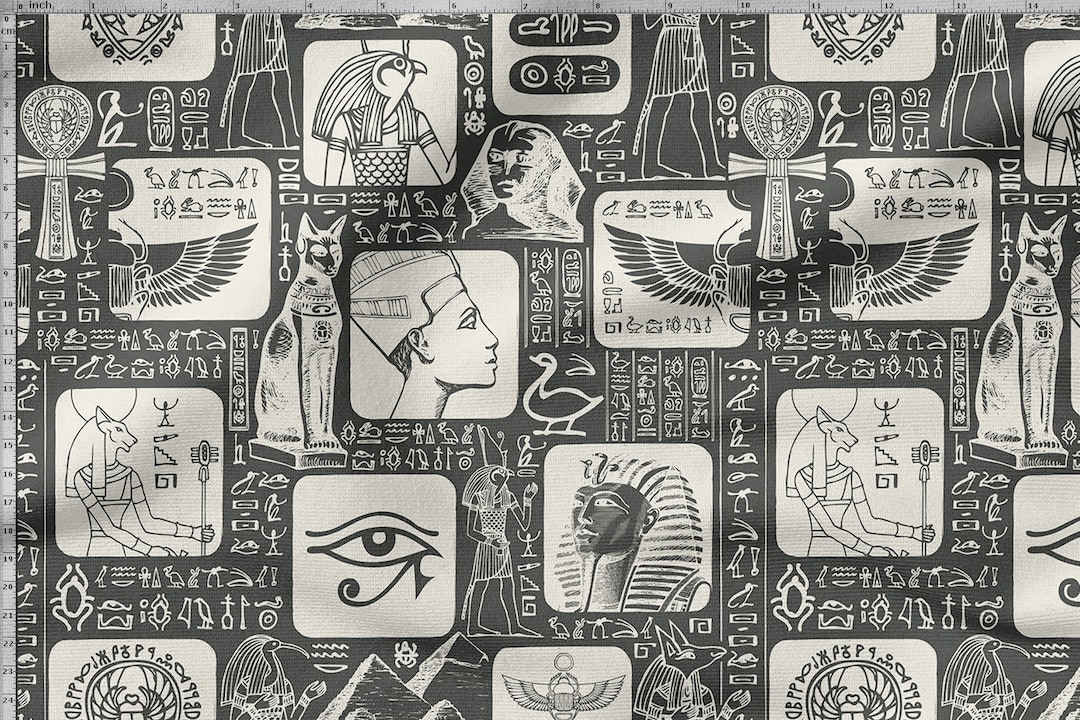 Ancient Egypt Cotton 100%, Ancient Fresco, Eco-print, Printed Cotton ...