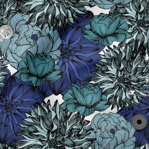 Big Flower Fabrics - Etsy
