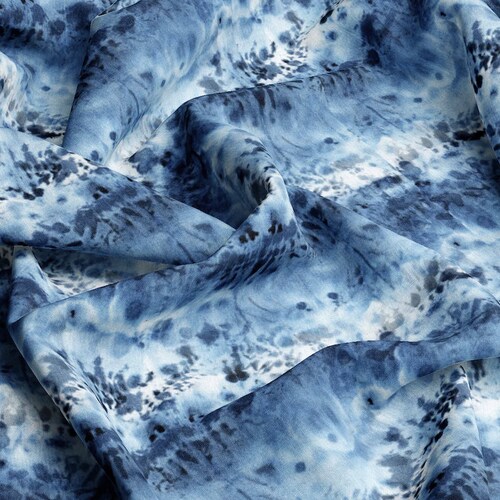 Blue Flowers VISCOSE Fabric 100% Eco-print Printed Viscose - Etsy