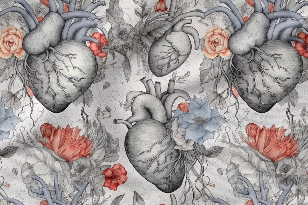 Human Organs Cotton 100%, Eco-print, Printed Cotton Fabric, Organs ...