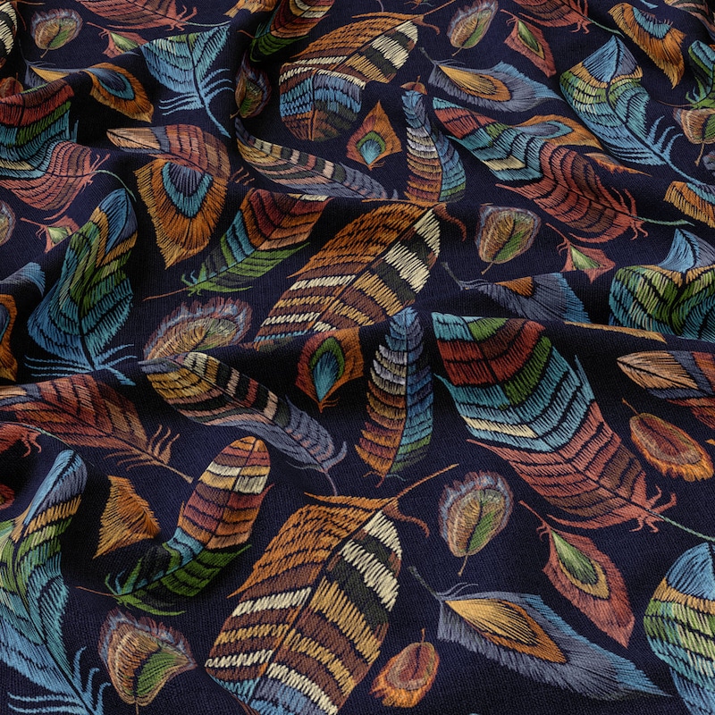 Feather Print Fabric - Etsy