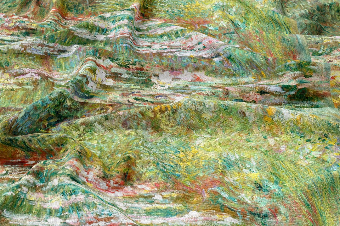Work of Art Linen 100%, Eco-print, Printed Linen Fabric, Exotic Linen ...