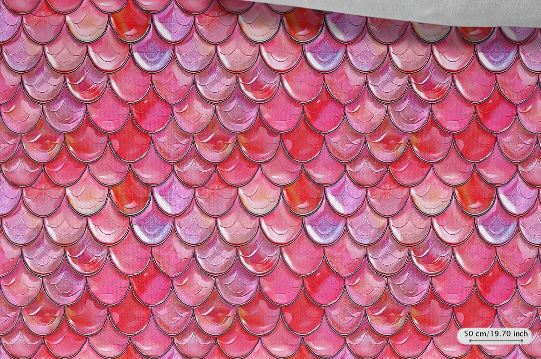 Sweatshirt Fabric Mermaid Scale , Stretchable, Scale Fabric, Cotton ...