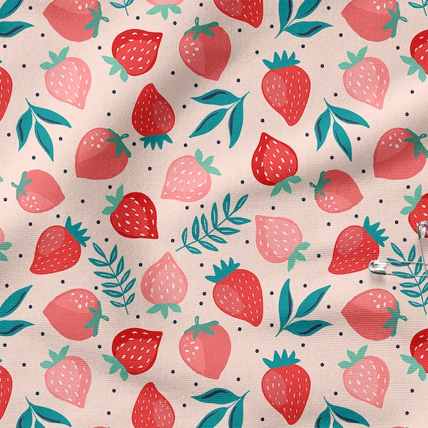 Strawberry Fabric - Etsy