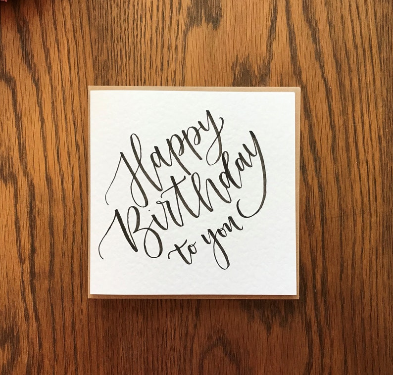 Hand-written 'happy Birthday to You' Card With Kraft - Etsy
