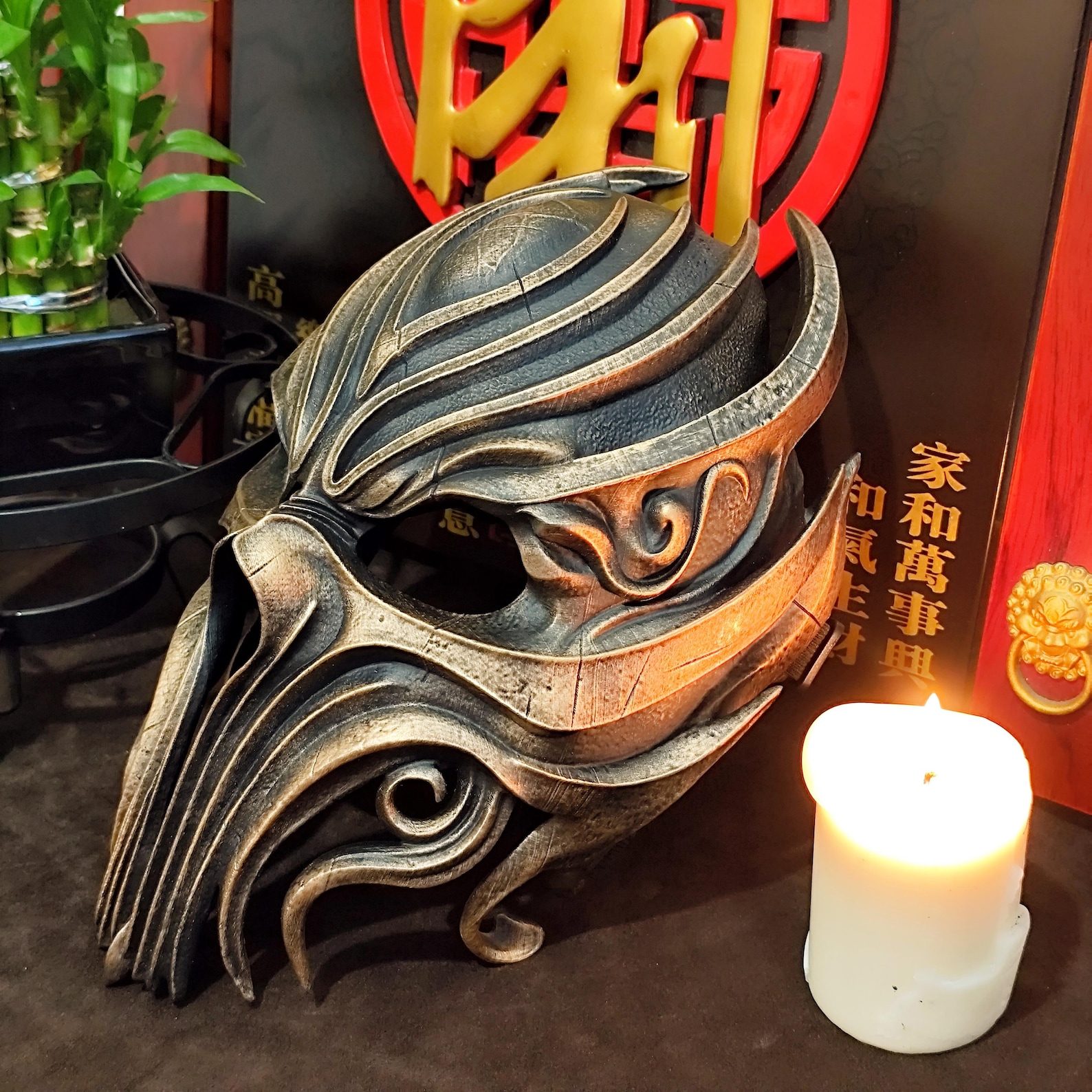 Ancient Gold Inquisitor Mask: Gothic Fantasy Cosplay Prop for LARP ...