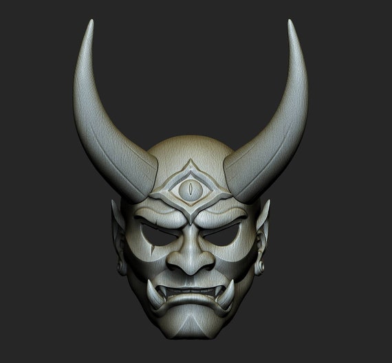 Hannya Mask Oni Demon Mask Samurai Mask Model for 3D Print | Etsy