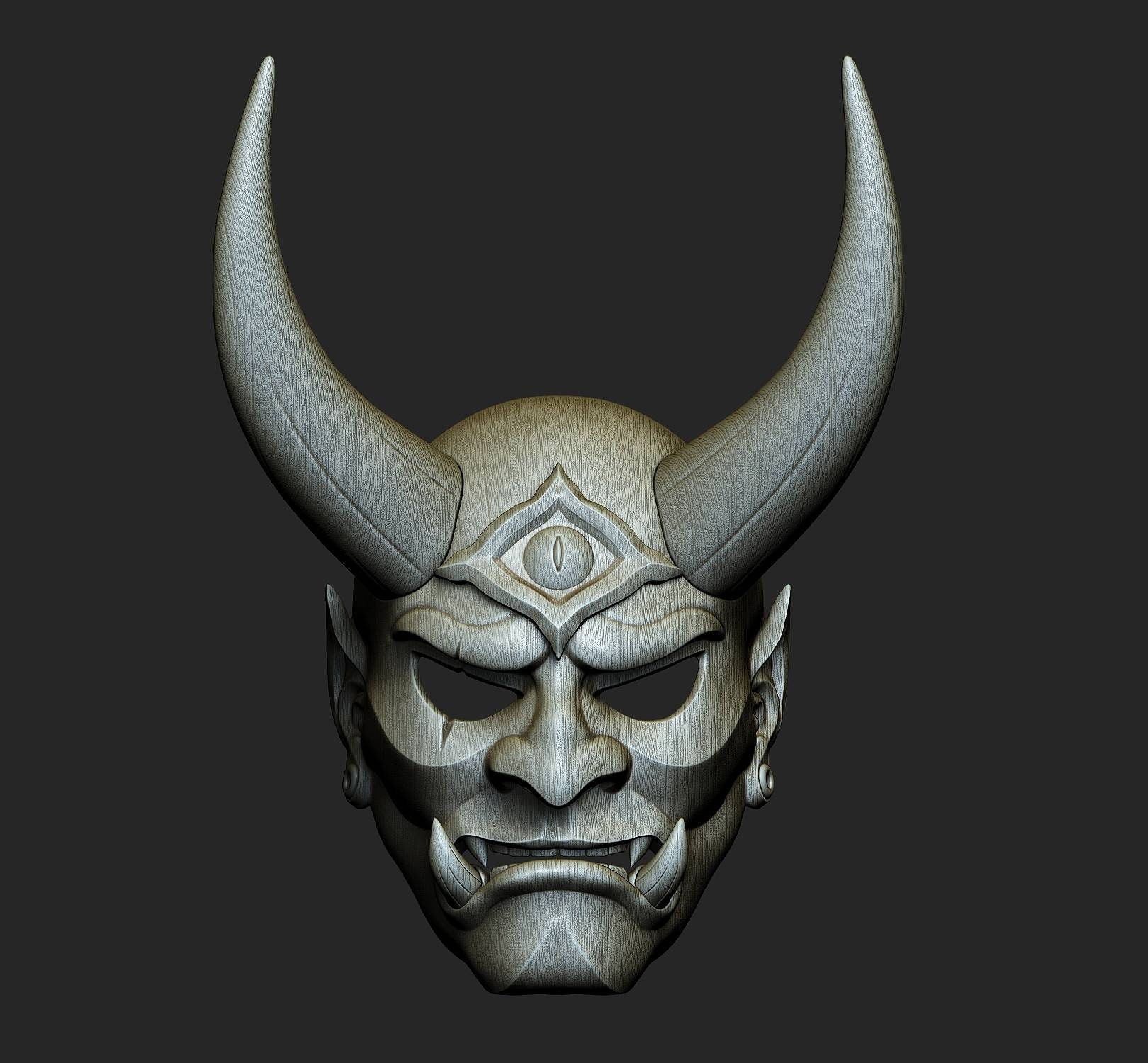 Hannya Mask Oni Demon Mask Samurai Mask Model for 3D Print - Etsy