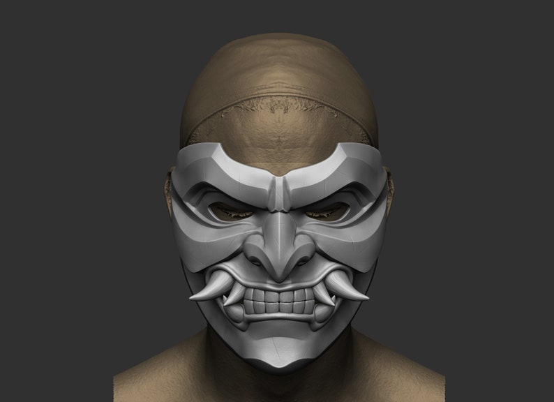 Menpo Samurai Mask 3D Printable Model - Japanese Warrior Cosplay Armor ...