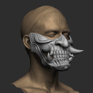 Traditional Japanese Hannya & Oni Half Masks - 3D Printable STL Files ...