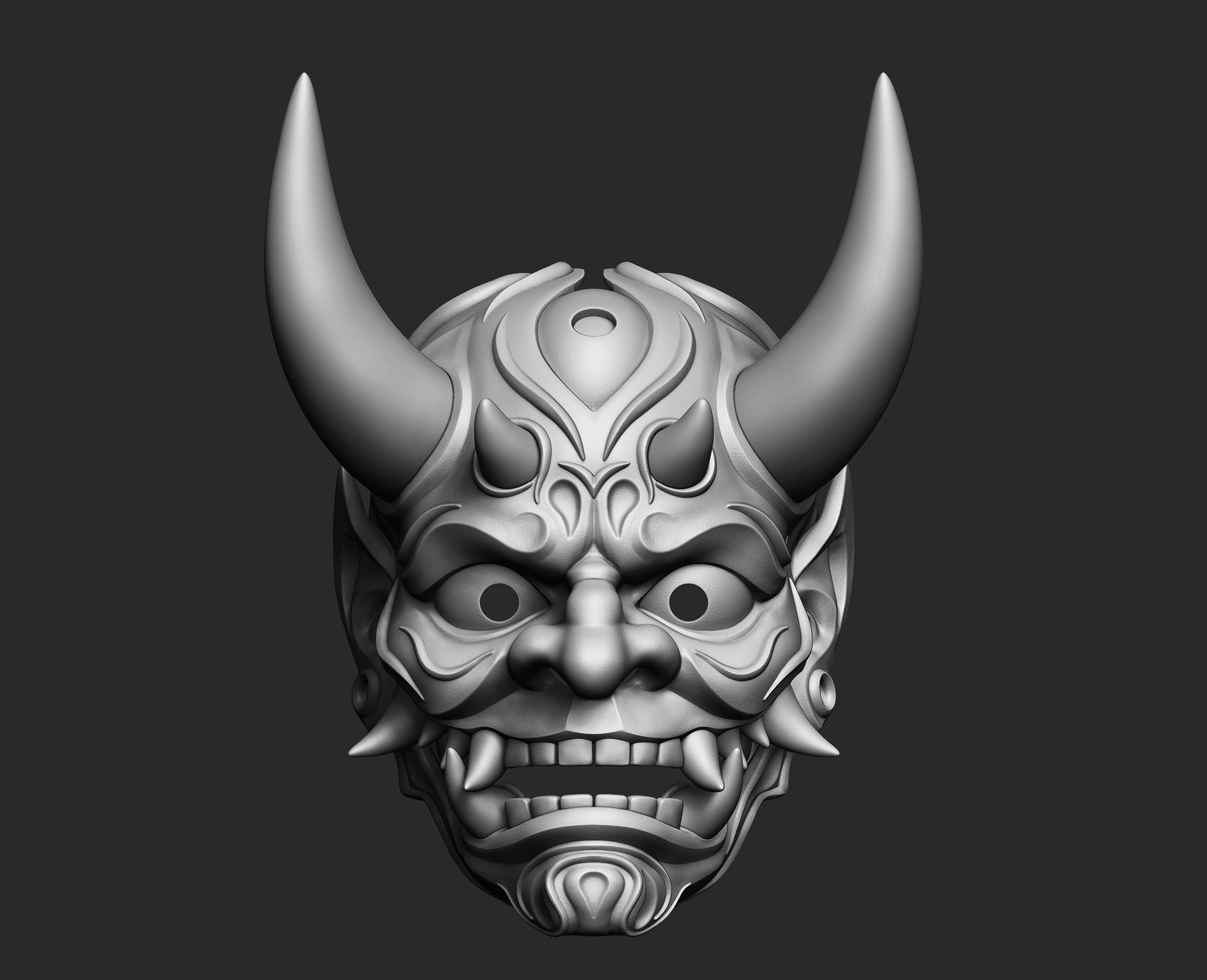 Japanese Oni Demon Hannya Mask 3D Printable Model for Cosplay ...