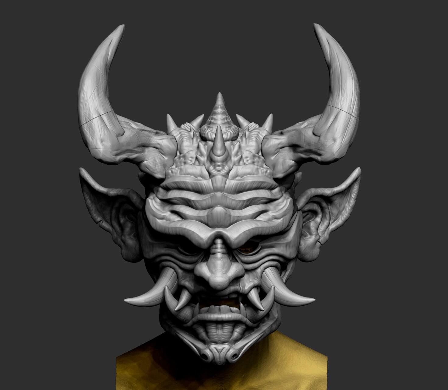 Japanese Hannya Mask Oni Demon Samurai Mask STL File for 3D - Etsy UK
