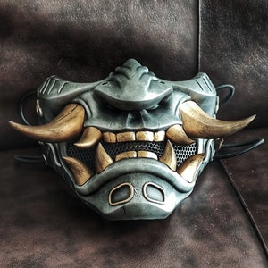 Cyberpunk Oni Tusk Mask: Samurai-inspired Cosplay Accessory for ...
