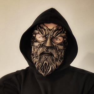 Gold Eternal Warden Mask: Fantasy LARP Cosplay Costume Accessory for ...