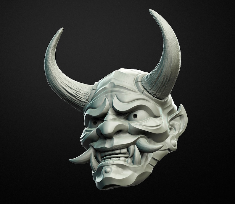 Hannya Oni Samurai Noh Mask Magnet Pendant STL File for 3D - Etsy