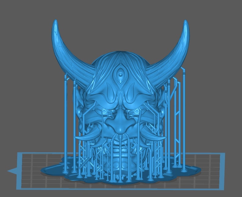 Hannya Oni Samurai Noh Mask: 3D Printable STL File for Magnet Pendant ...