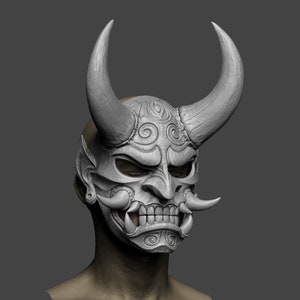 Oni Mask With Tanto Knife in Frame Model for 3D Print - Etsy