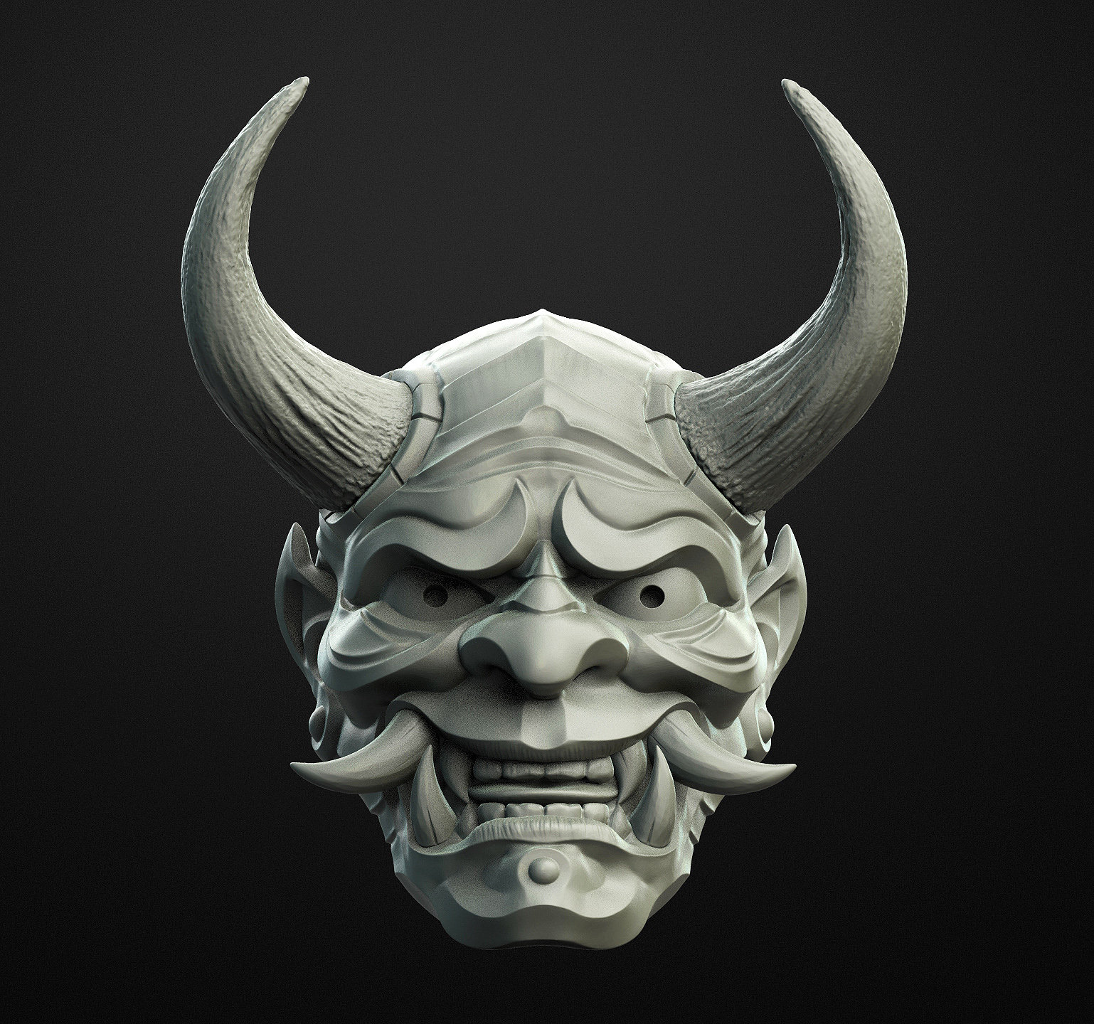 Hannya Oni Samurai Noh Mask Magnet Pendant STL File for 3D - Etsy