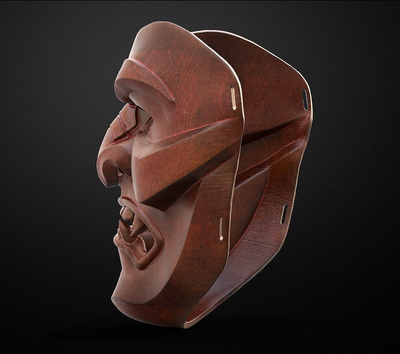 3D Printable Kabuto Samurai Mask STL File – Hannya Oni Demon Mempo ...