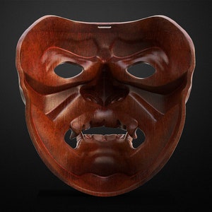 Kabuto Japanese Hannya Mask Oni Mask Samurai Mask STL File for 3D Print ...