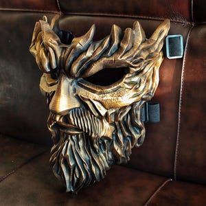 Gold Eternal Warden Mask: Fantasy LARP Cosplay Costume Accessory for ...