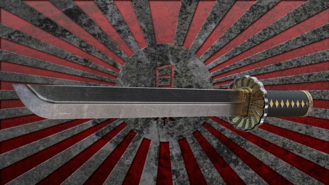 Oni Mask With Tanto Knife in Frame Model for 3D Print - Etsy