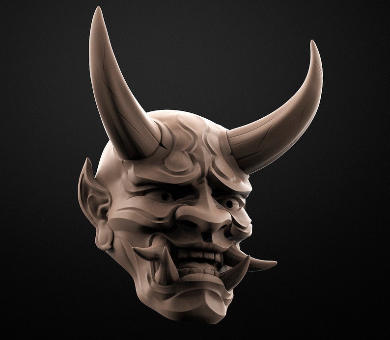 Hannya Oni Samurai Noh Mask Magnet Pendant Model STL File for - Etsy