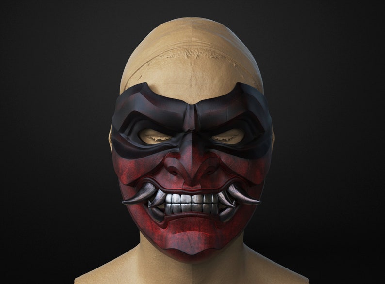 Menpo Samurai Mask 3D Printable Model - Japanese Warrior Cosplay Armor ...