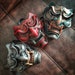 Red Samurai Mempo Full Face Mask - Japanese Warrior Cosplay Costume ...