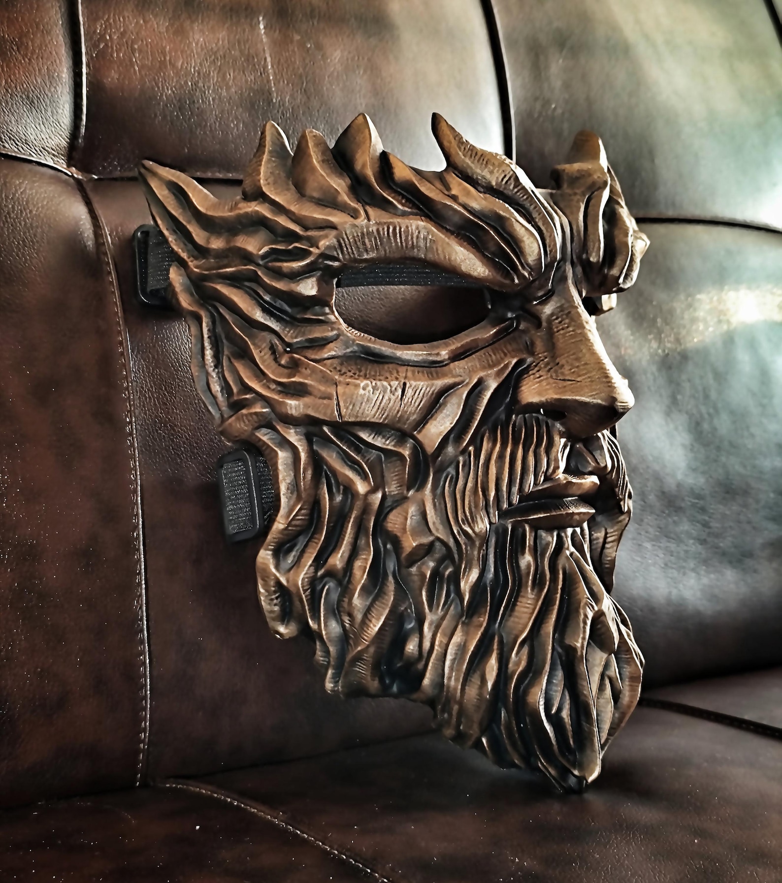 Gold Eternal Warden Mask: Fantasy LARP Cosplay Costume Accessory for ...