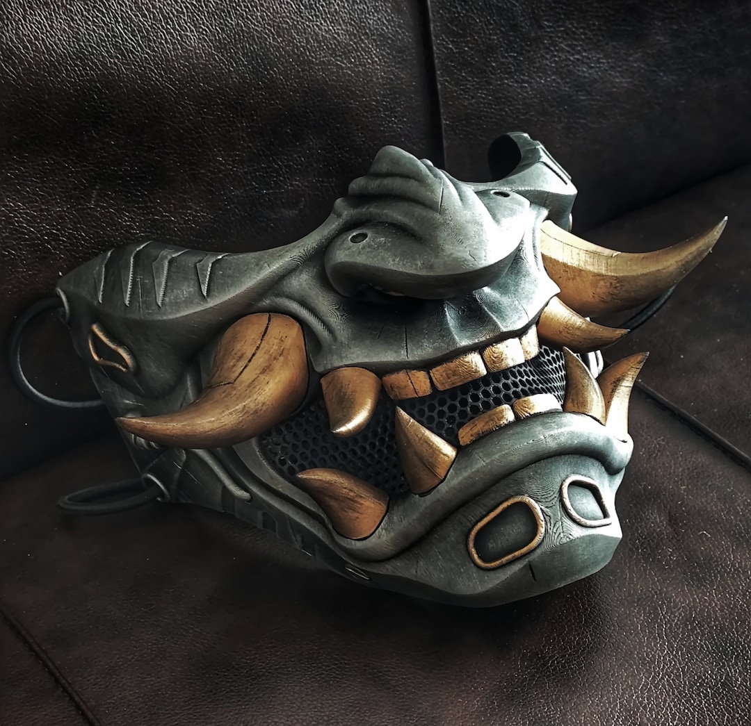 Oni Cyberpunk Half Mask Samurai Cyber Mask - Etsy Canada