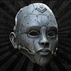 Futuristic Cyborg Robot Mask: 3D Printable Model for Cyberpunk Cosplay ...