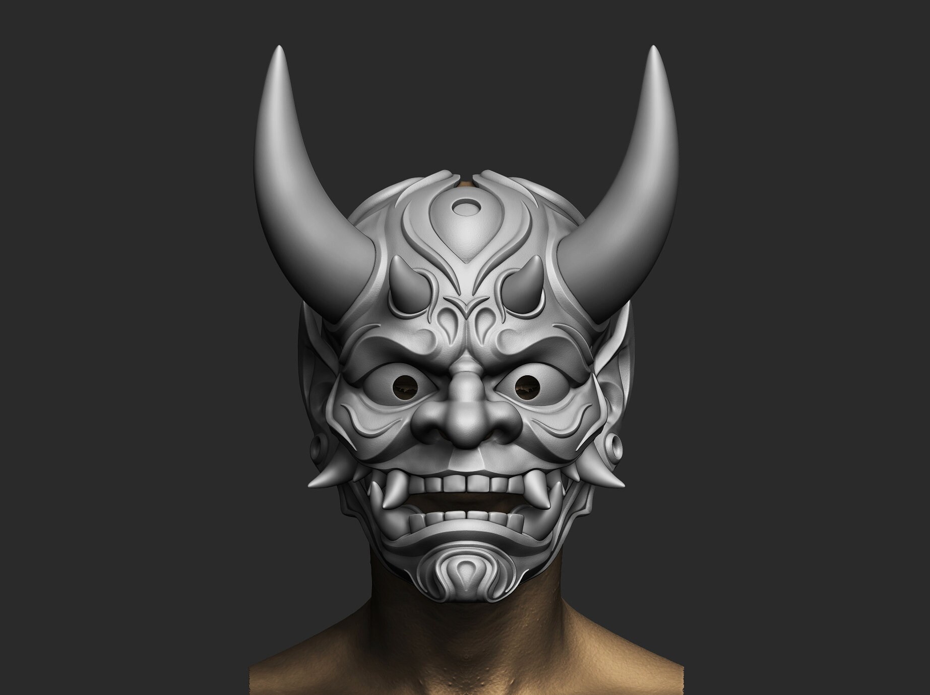 Japanese Oni Demon Hannya Mask 3D Printable Model for Cosplay ...