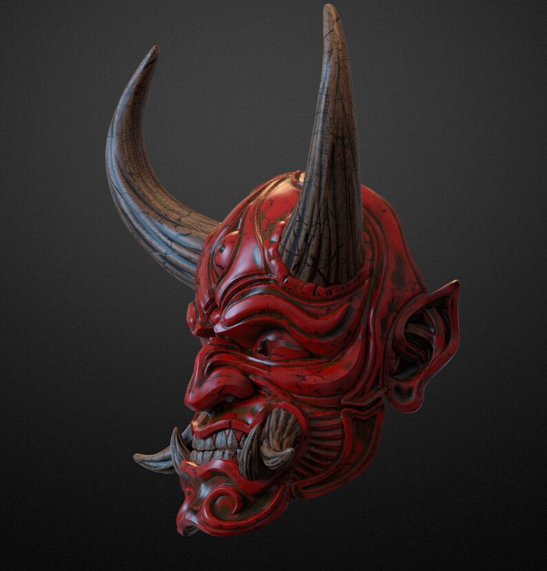 Japanese Hannya Mask Oni Demon Mask Samurai Mask 3D print | Etsy