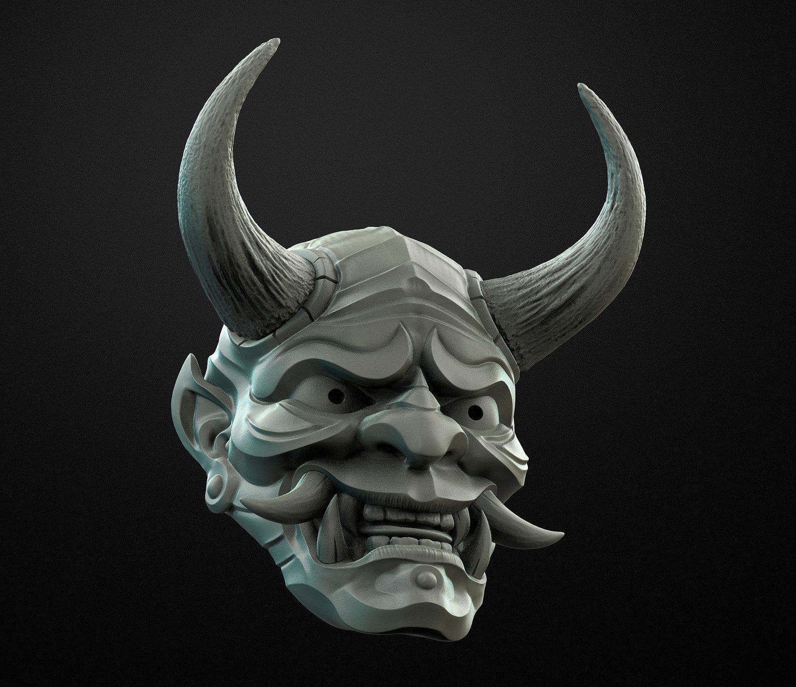 Hannya Oni Samurai Noh Mask Magnet Pendant STL File for 3D - Etsy