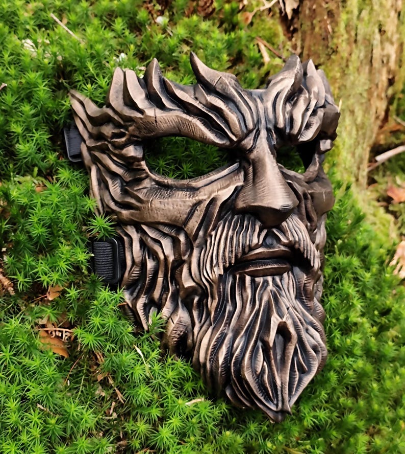 Gold Eternal Warden Mask: Fantasy LARP Cosplay Costume Accessory for ...
