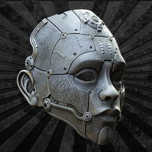 Futuristic Cyborg Robot Mask: 3D Printable Model for Cyberpunk Cosplay ...