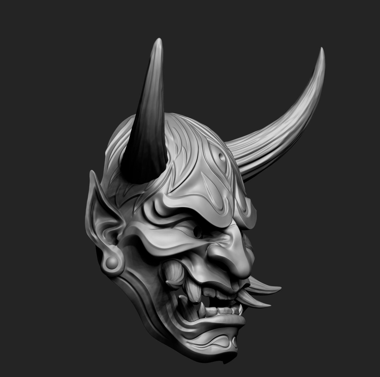 Japanese Hannya Mask Oni Demon Mask Samurai Mask model for 3D | Etsy
