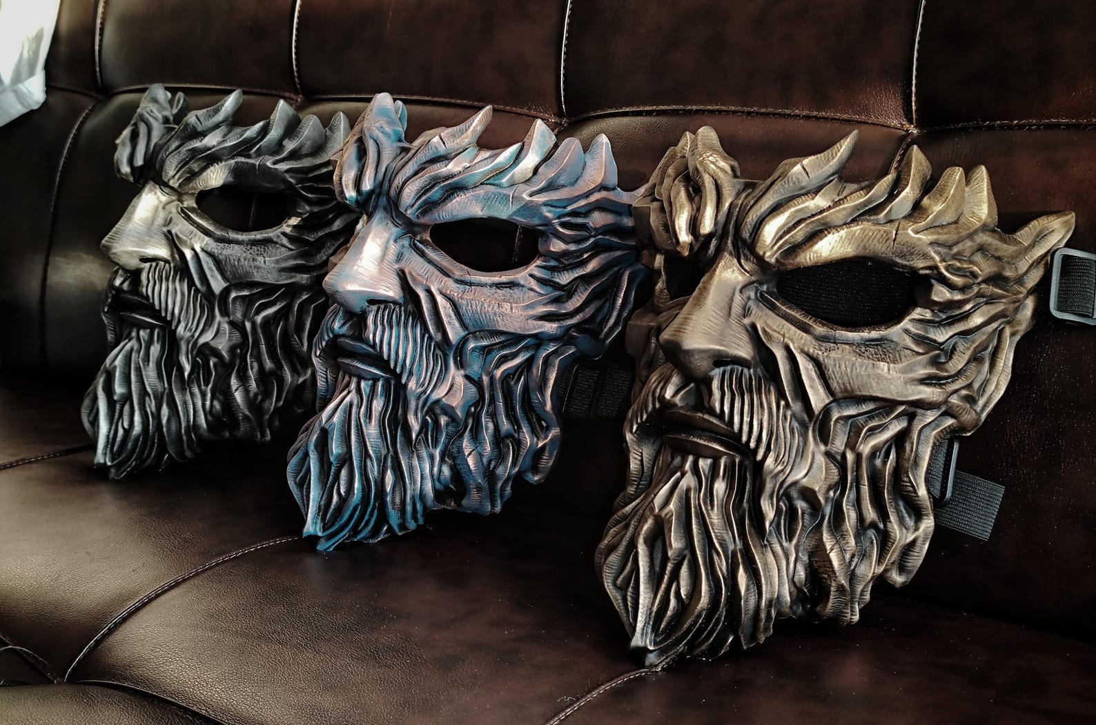 Gold Eternal Warden Mask: Fantasy LARP Cosplay Costume Accessory for ...