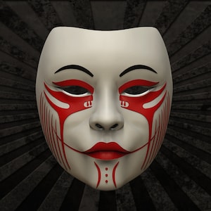 Geisha Anime 3D Printable Mask Model - Japanese Cosplay Prop for ...