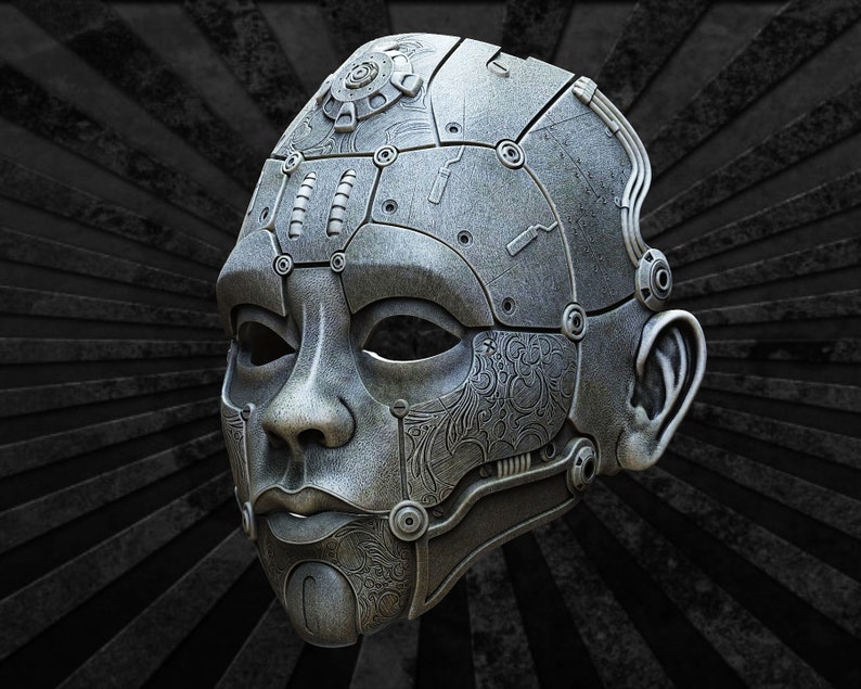 Futuristic Cyborg Robot Mask: 3D Printable Model for Cyberpunk Cosplay ...