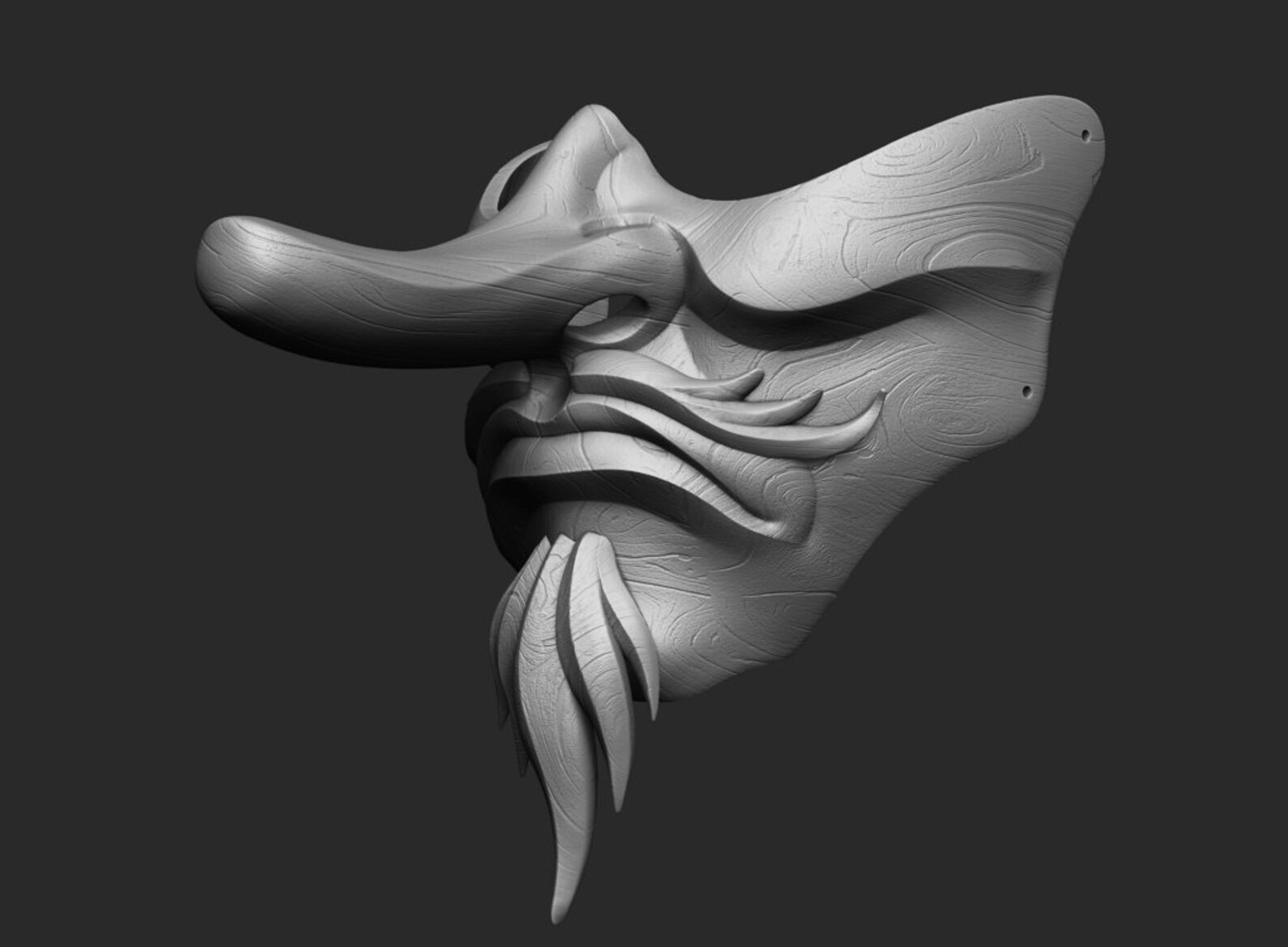 Japanese Tengu Oni Demon Half Mask 3D Printable Model for Cosplay ...