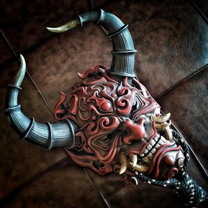 Authentic Japanese Oni Hannya Demon Mask for Samurai Cosplay, Halloween ...