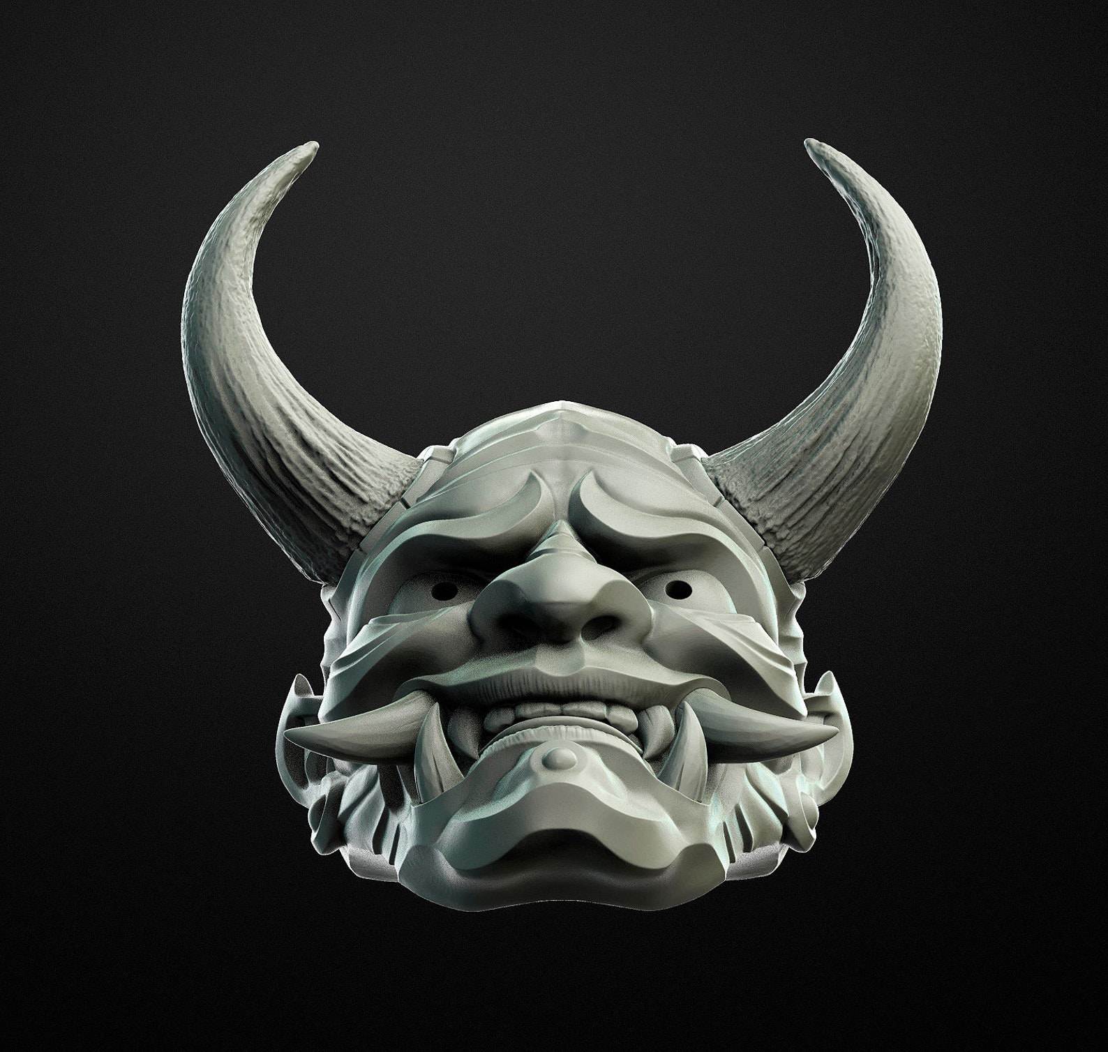Hannya Oni Samurai Noh Mask Magnet Pendant STL File for 3D - Etsy