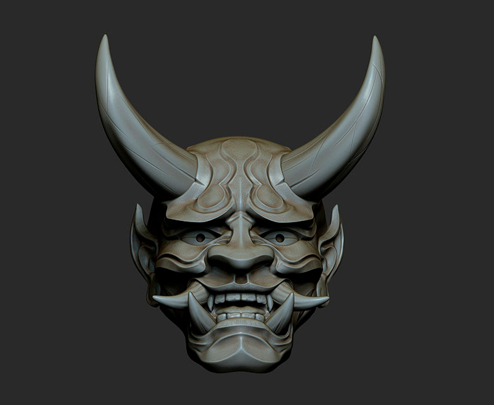 Hannya Oni Samurai Noh Mask Magnet Pendant Model STL File for - Etsy