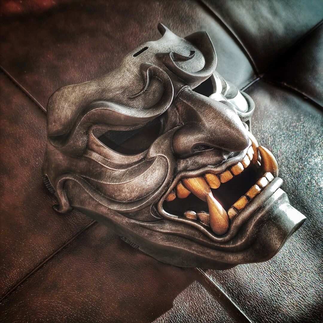 Authentic Steel Samurai Mempo Full Face Mask - Japanese Warrior Costume ...