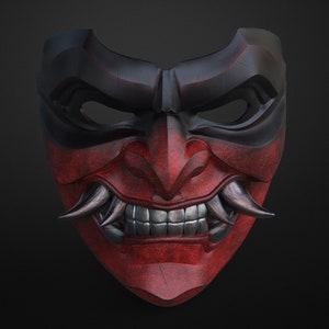 Menpo Samurai Mask 3D Printable Model - Japanese Warrior Cosplay Armor ...